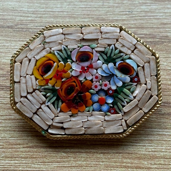 Jewelry | Vintage Large Italian Mosaic Pin Made In Italy 4296 | Poshmark